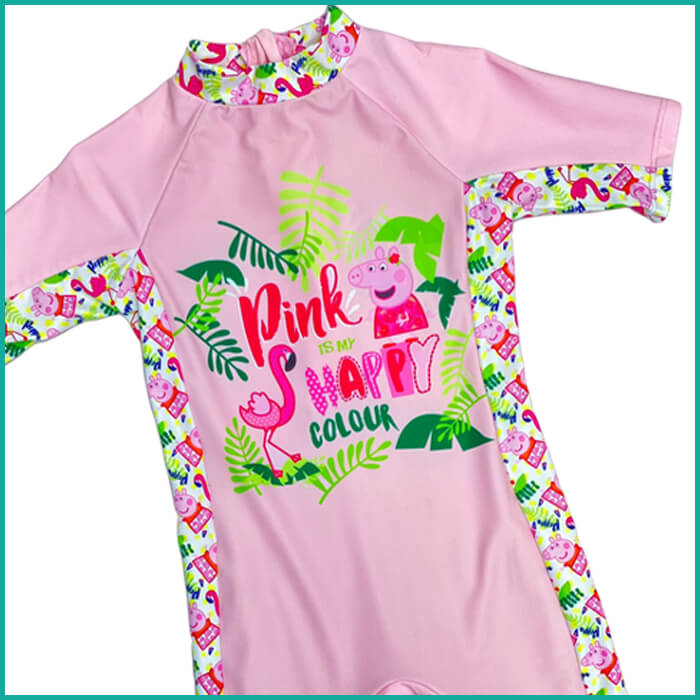 Pink Sharpy Girls Swimming Suit Set - Pink - Mchakky