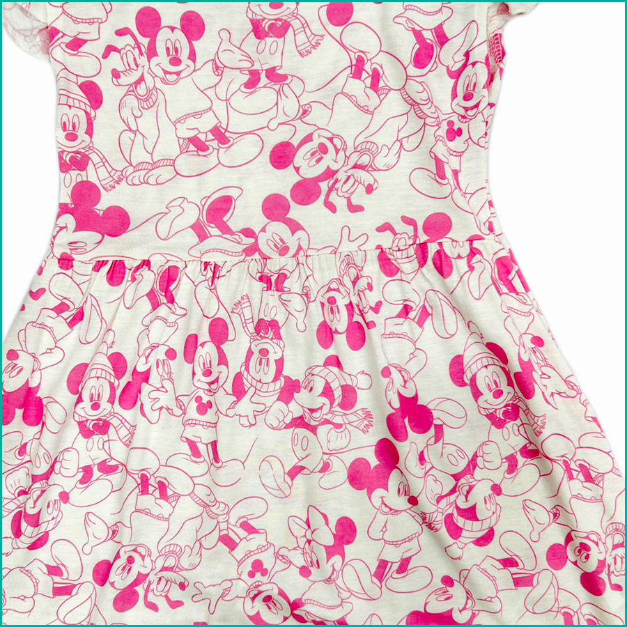 Mickey Mouse Cartoon Girls Dress - Pink - Mchakky