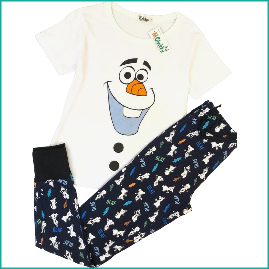Disney Frozen Olaf Ladies Pajama Set - White - Mchakky
