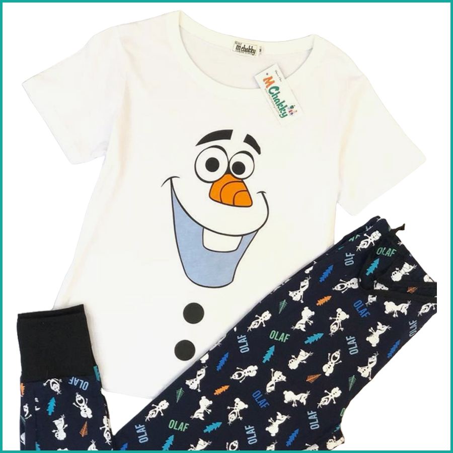Disney Frozen Olaf Ladies Pajama Set - White - Mchakky