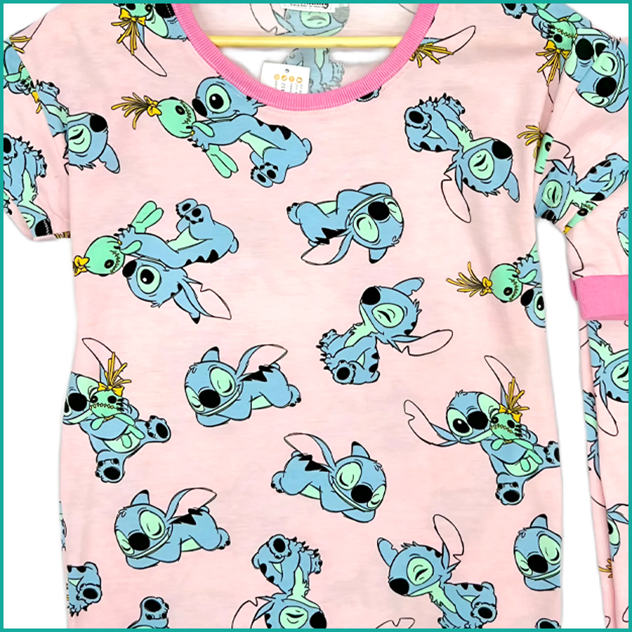 Stitch Play Ladies Pajama Set - Pink - Mchakky