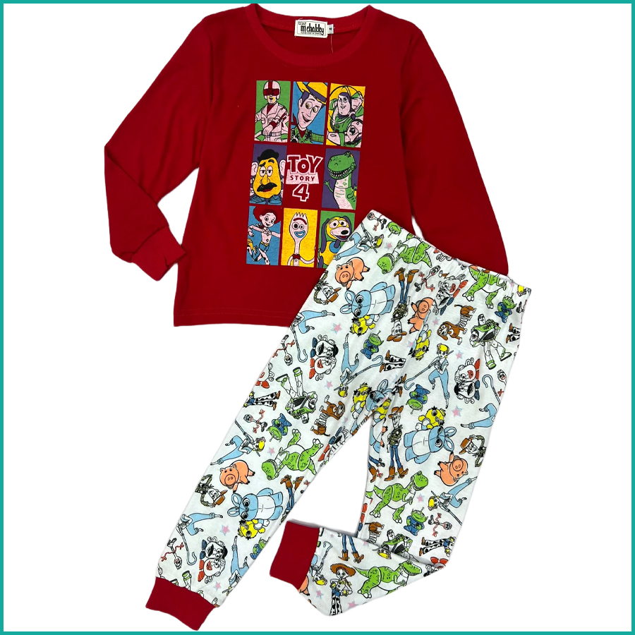 Toy Story Boys Full Sleeves Cotton Pajama Set – Red – Mchakky