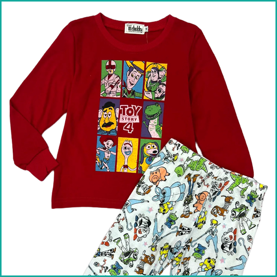Toy Story Boys Full Sleeves Cotton Pajama Set – Red – Mchakky