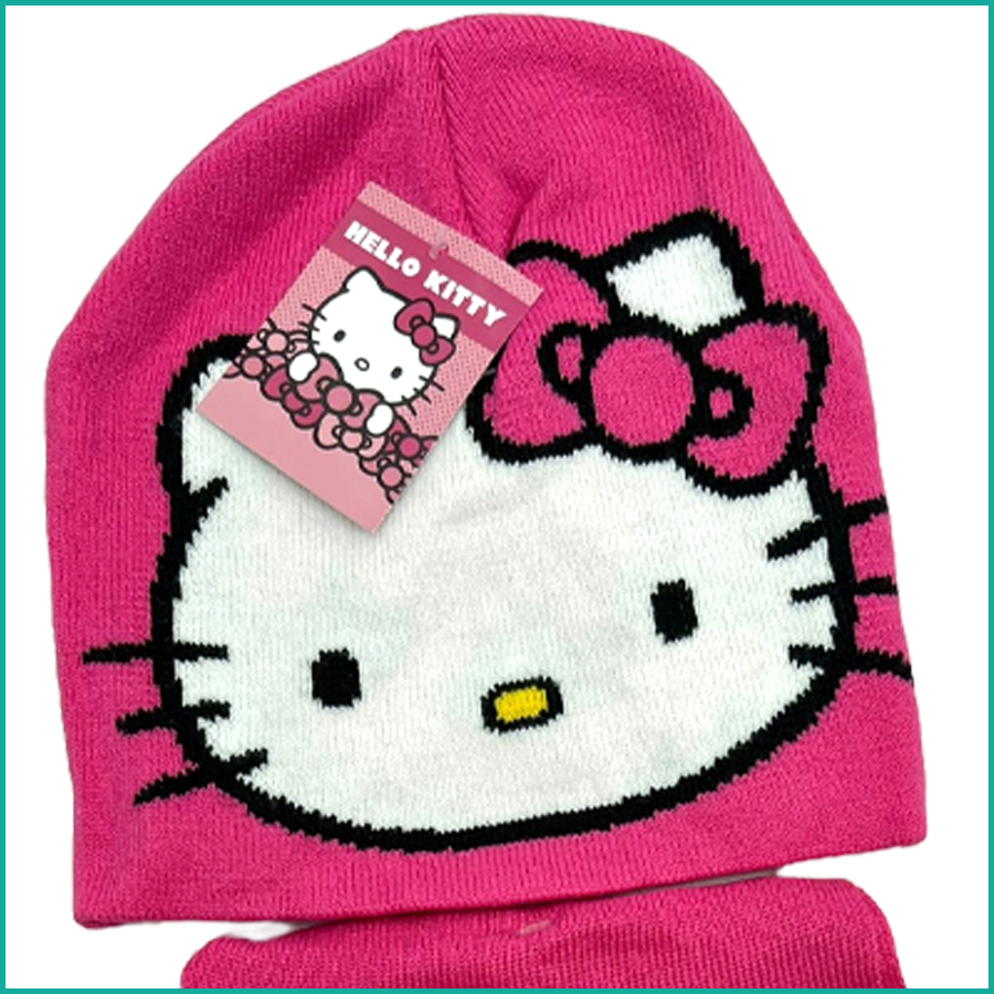 Hello Kitty Winter Cap Set – Pink – Mchakky