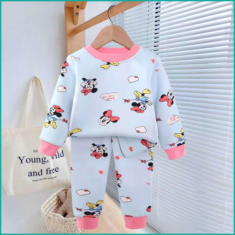 Mini Minnie Kids Winter Pajama Set - Sky Blue - Mchakky