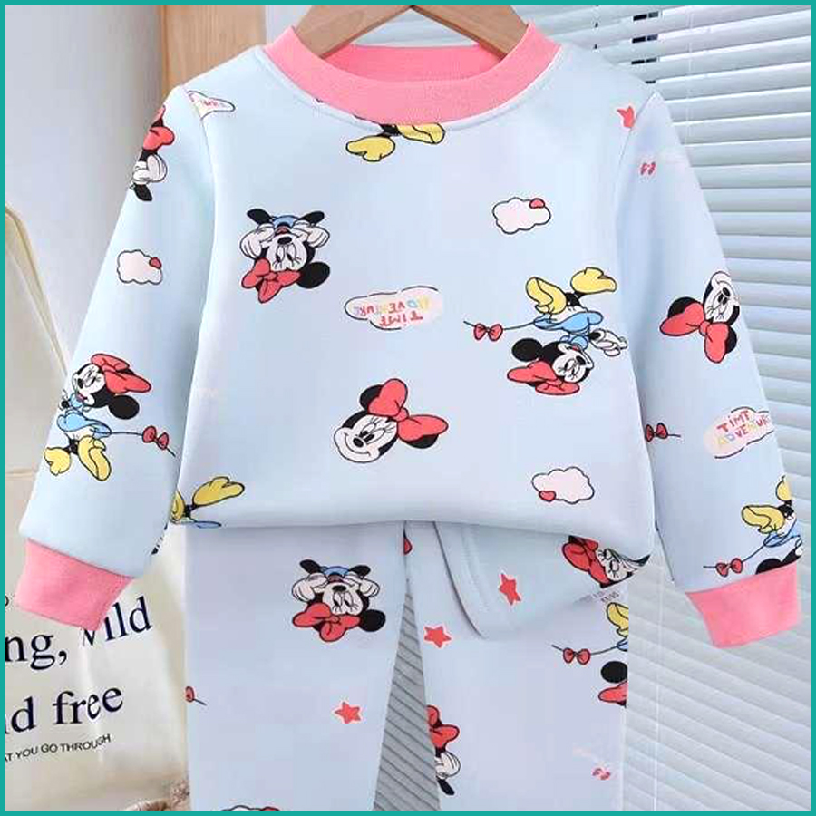 Mini Minnie Kids Winter Pajama Set - Sky Blue - Mchakky
