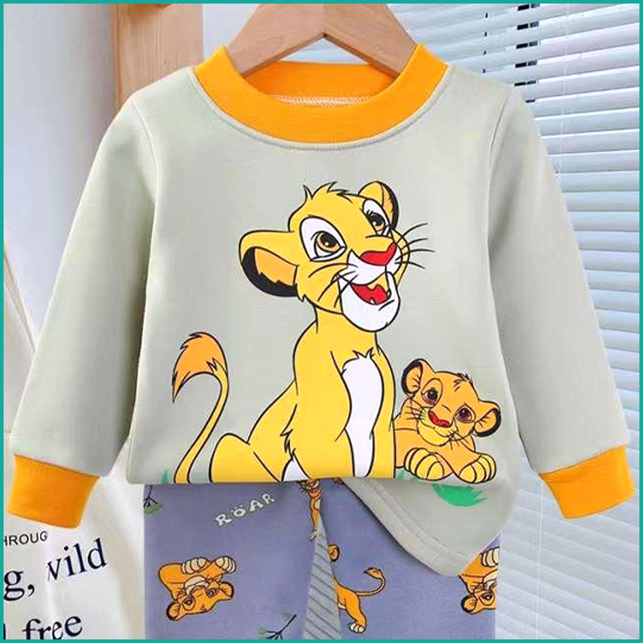 Lion King Simba Kids Winter Pajama Set - Grey - Mchakky
