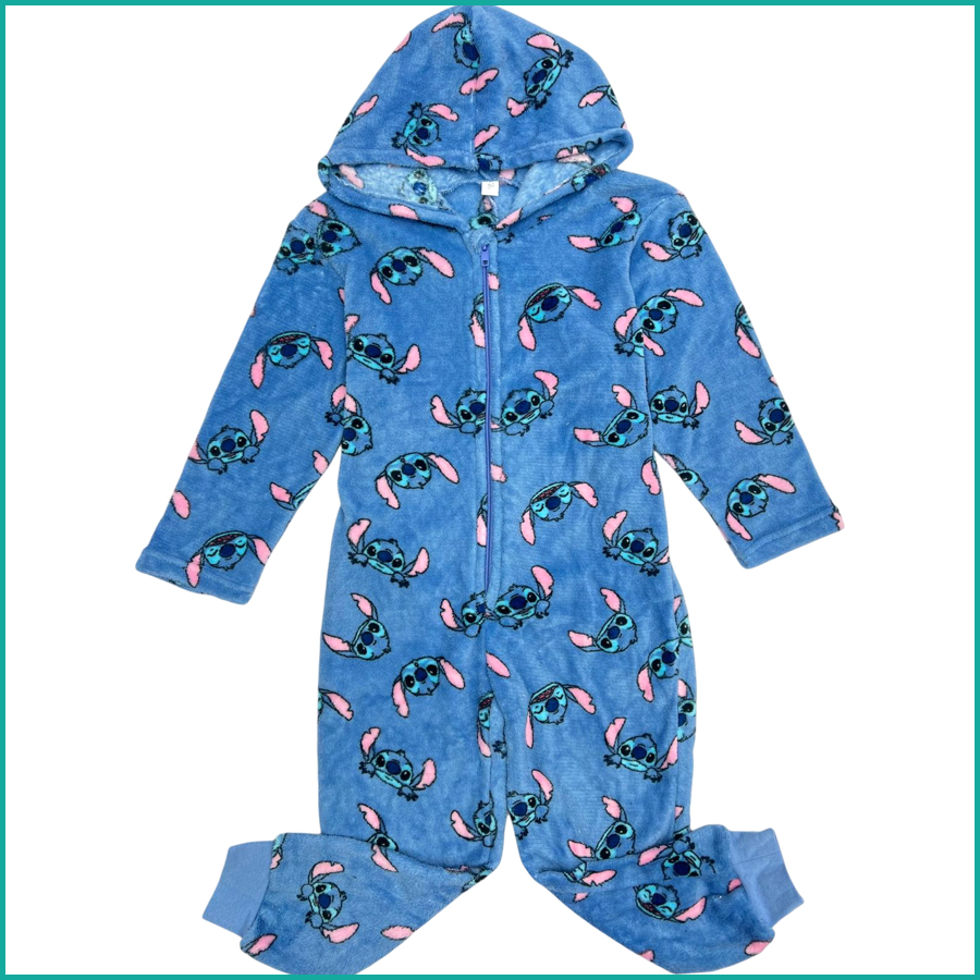 Stitch Face Kids Winter Overall - Blue - Mchakky
