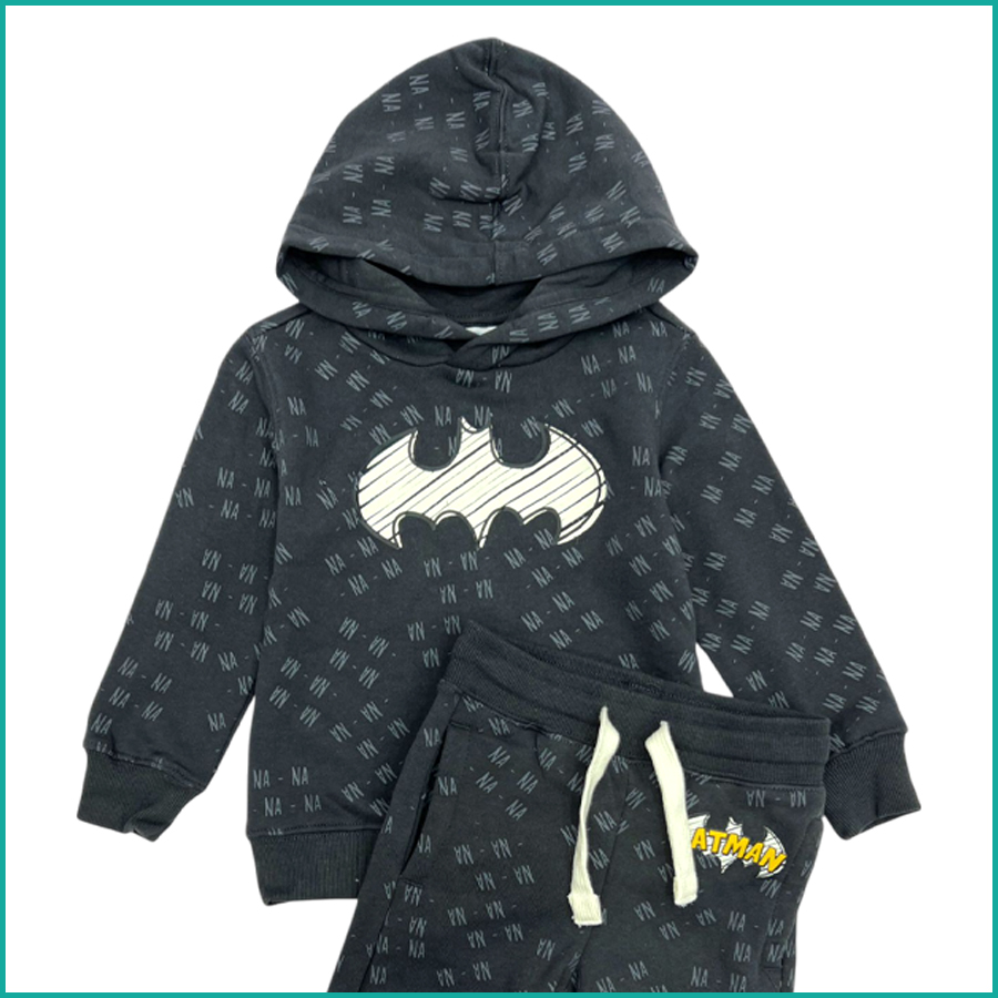 Batman Logo Boys Winter Training Suit - Black - Mchakky