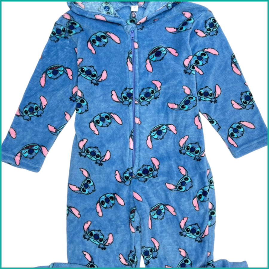 Stitch Face Kids Winter Overall - Blue - Mchakky