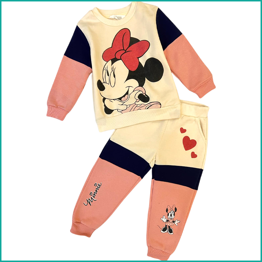 Minnie Cute Girls Winter Training Suit - Cream Pink - Mchakky