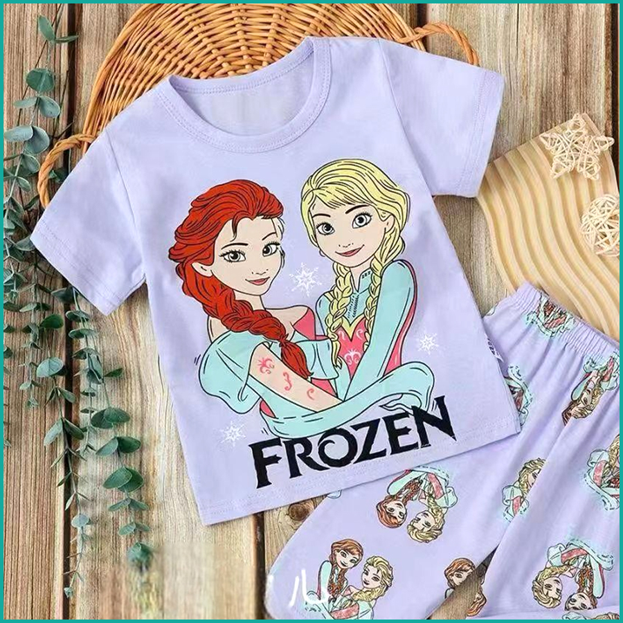 Frozen Princess Girls Shorts Set - Purple - Mchakky