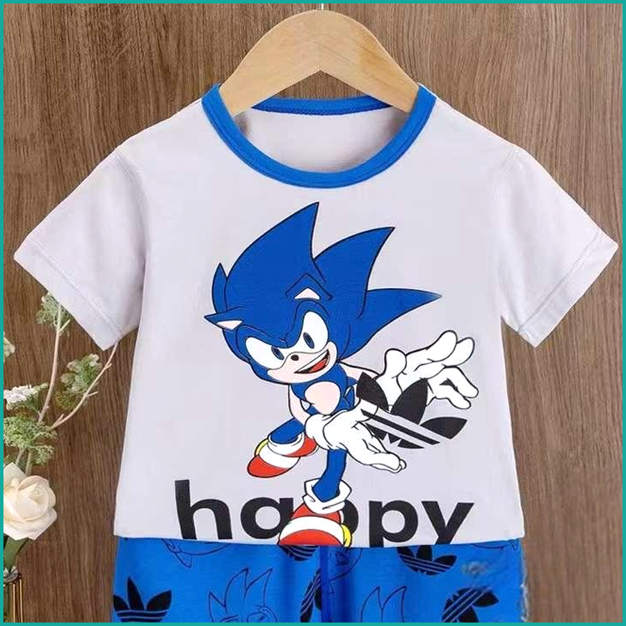 Happy Sonic Boys Shorts Set - Grey Blue - Mchakky