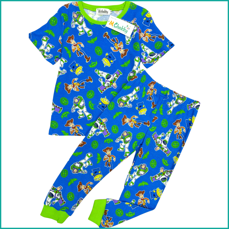 Toy Story Boys Half Sleeves Pajama Set - Blue - Mchakky