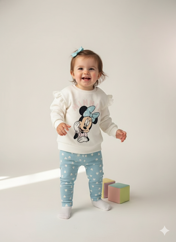 Minnie Infant Girls Winter Training Suit – White Blue – Mchakky